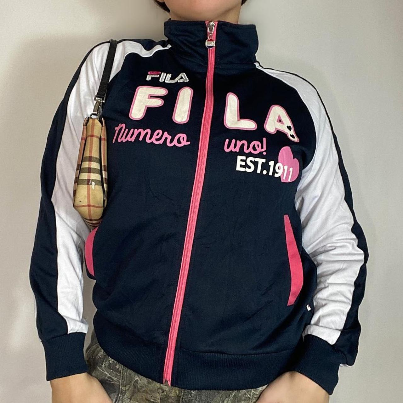 Vintage early 2000s fila zip up track jacket -... - Depop