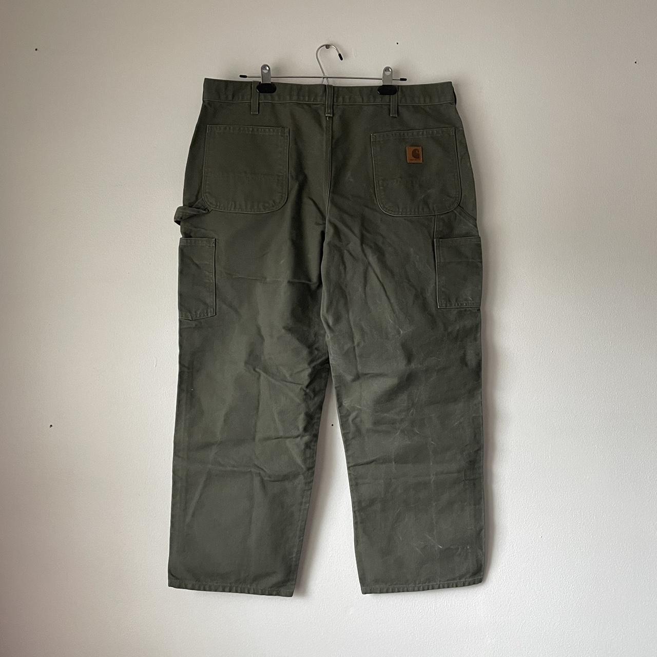 Faded Olive Green Carhartt Original Dungaree Fit... - Depop