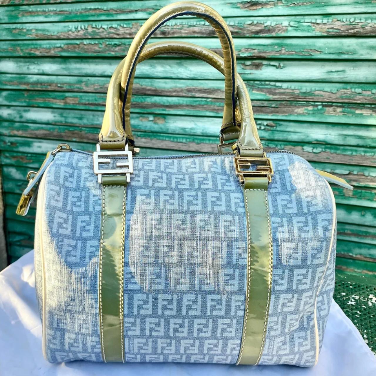 Authentic splendid light blue Fendi Zucca bowling... - Depop