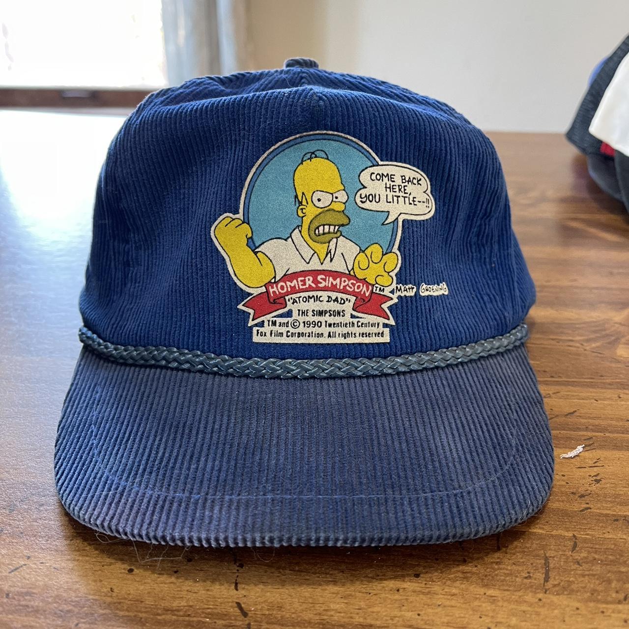 Vintage original 1990 Simpsons corduroy trucker hat.... | Depop