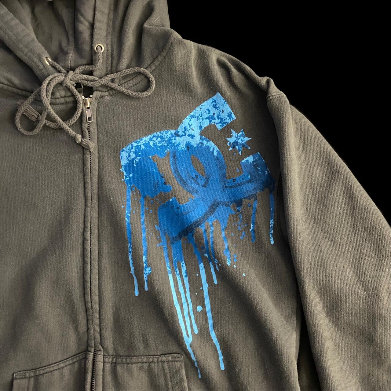 Insane Grey DC Zip up -no flaws besides the hoodie... - Depop