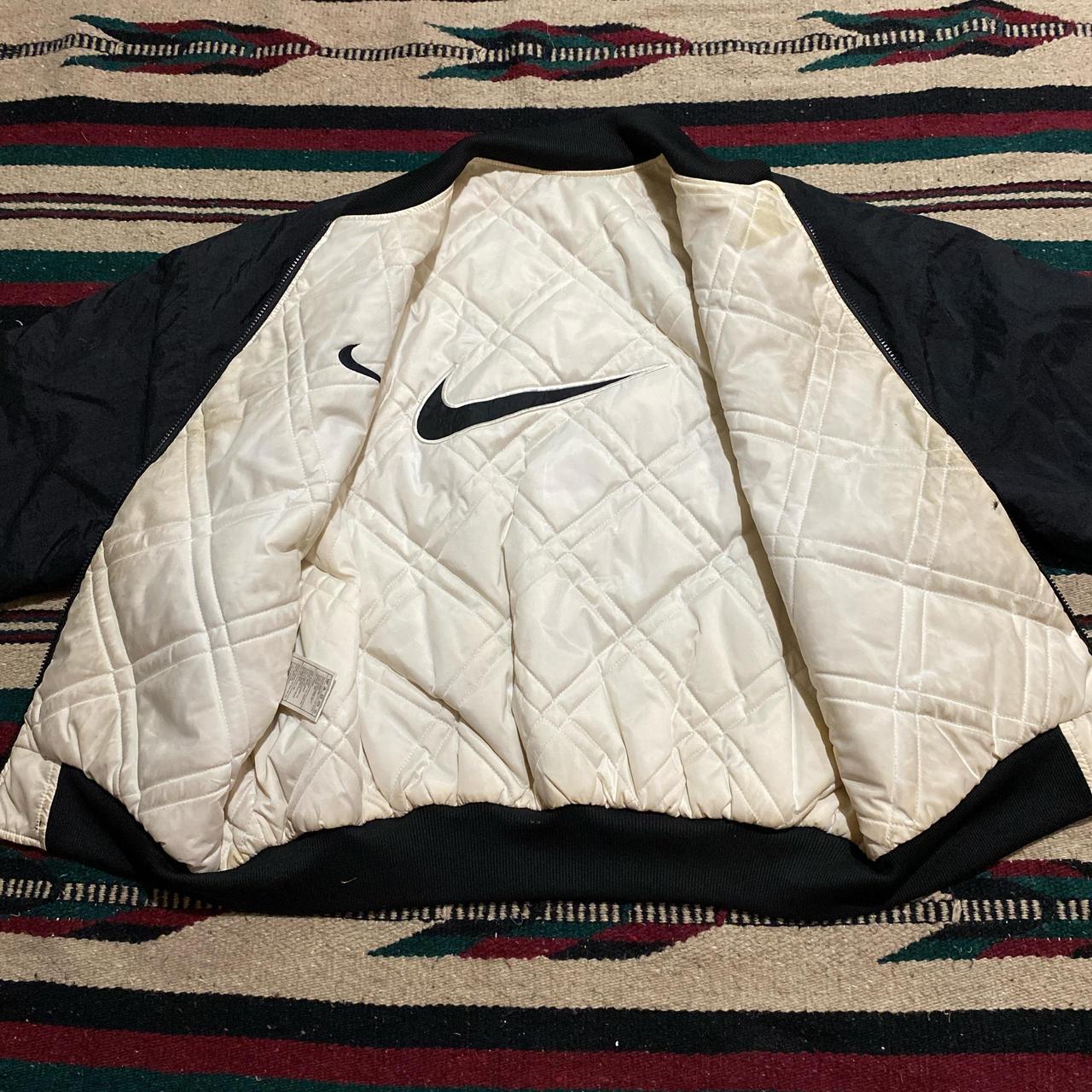 90s Nike reversible jacket Black and white - Depop