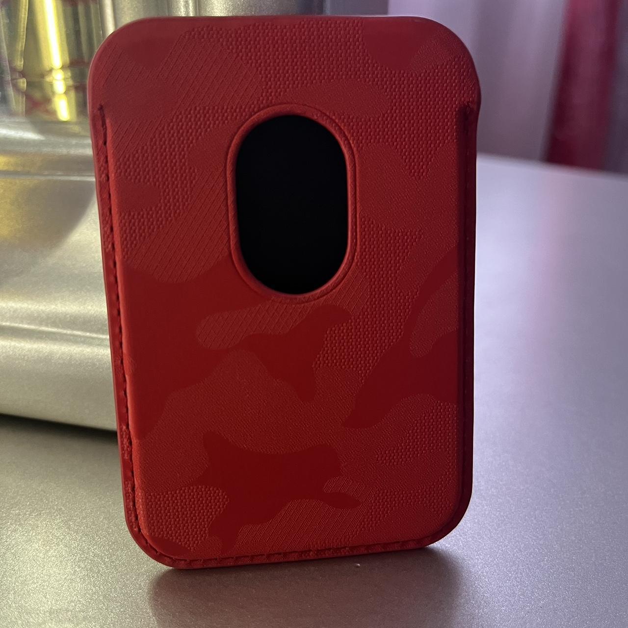 Magsafe red camo phone wallet - Depop
