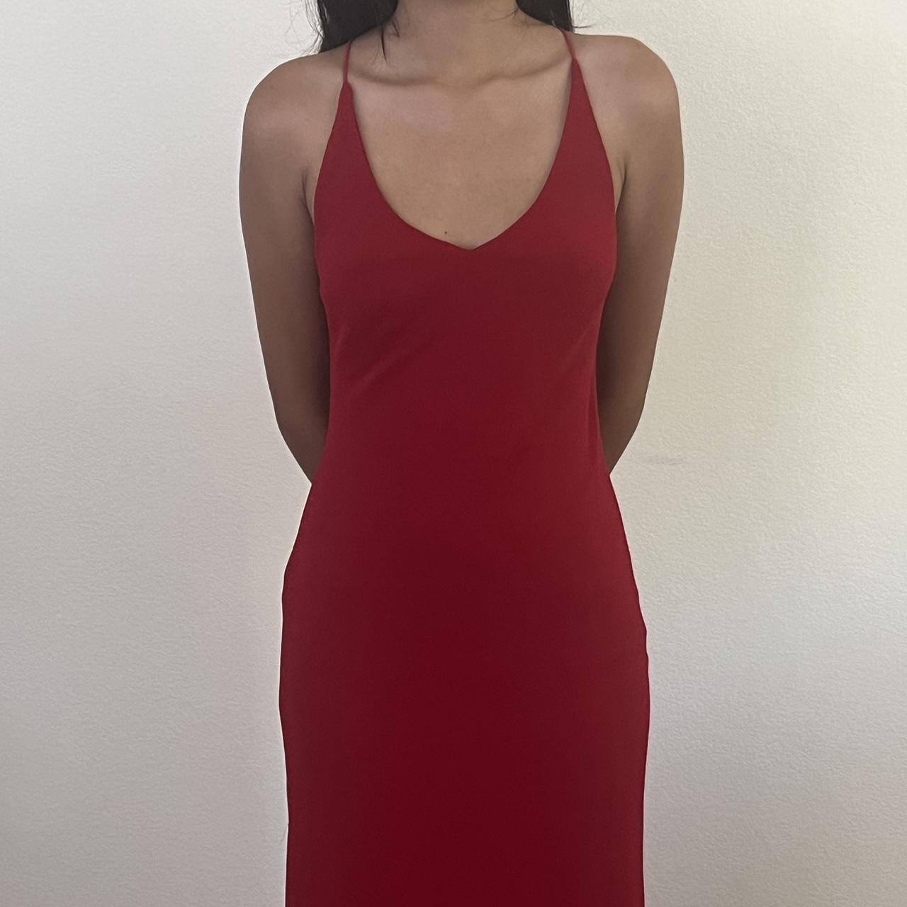 Very cute early 2000s y2k vintage red long maxi prom... | Depop