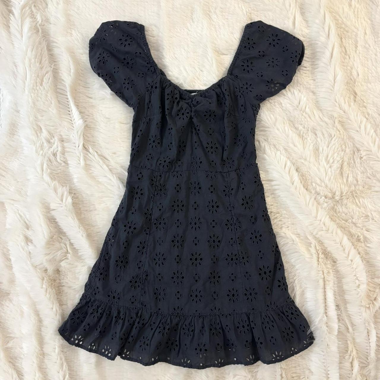 navy blue flowy mini dress adorable sweet... | Depop