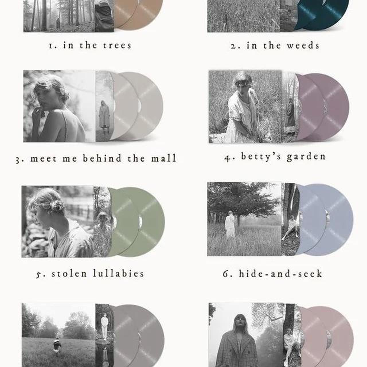 Taylor Swift Folklore Vinyl All 8 Variants 🩶... | Depop