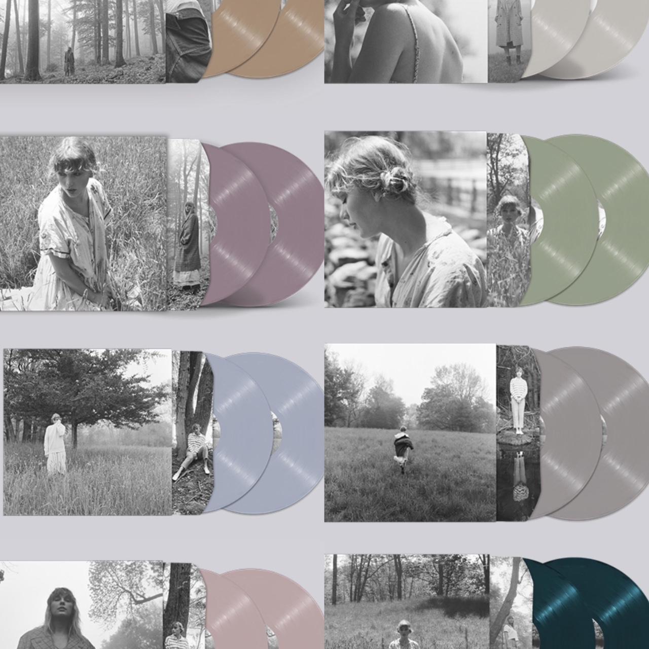 Taylor Swift Folklore Vinyl All 8 Variants 🩶... | Depop