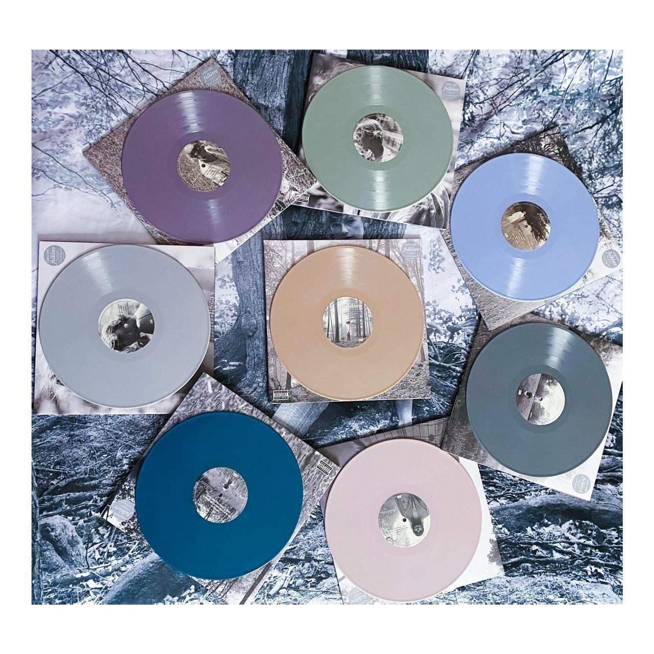 Taylor Swift Folklore Vinyl All 8 Variants 🩶... | Depop