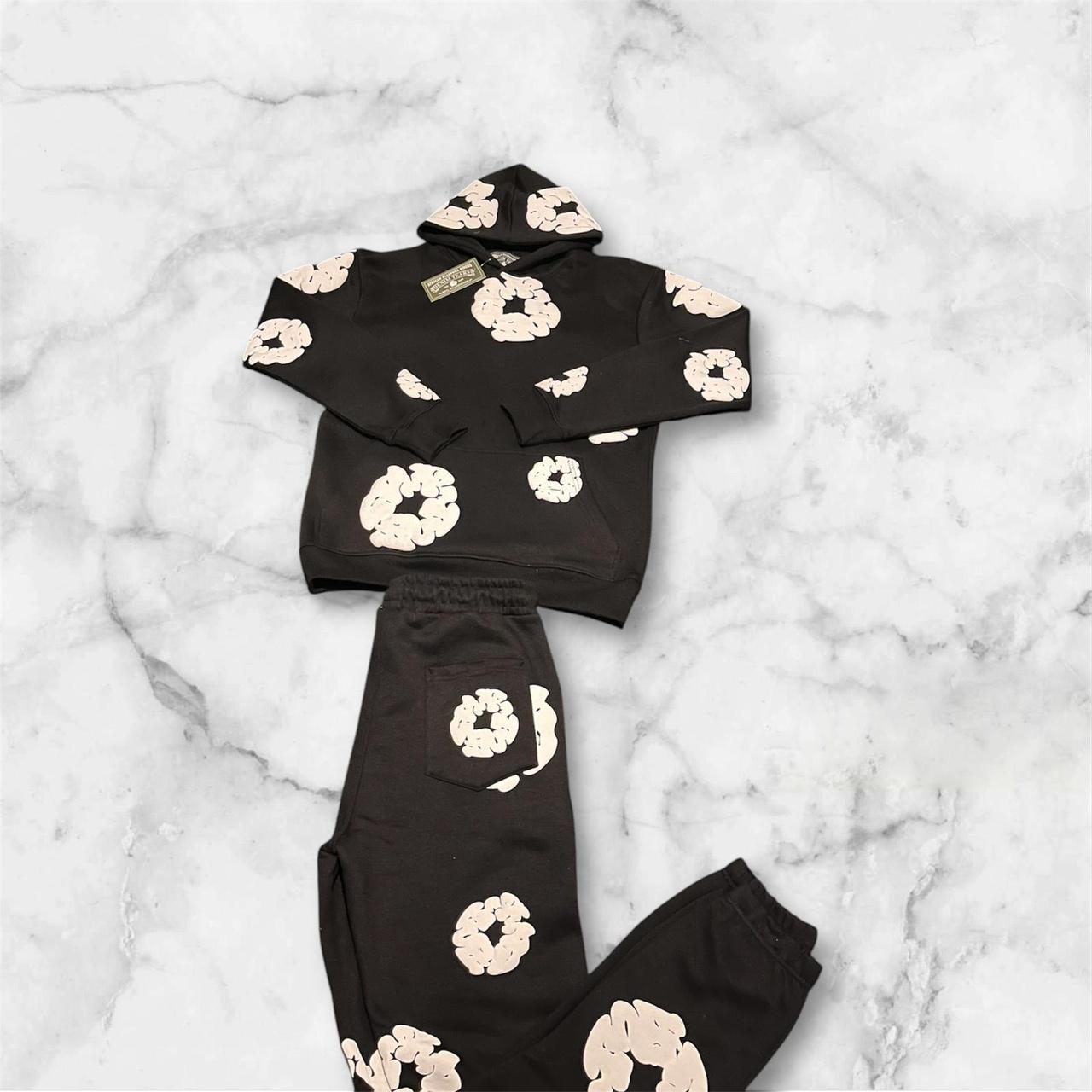 Black and white denim tear tracksuit new with tags - Depop