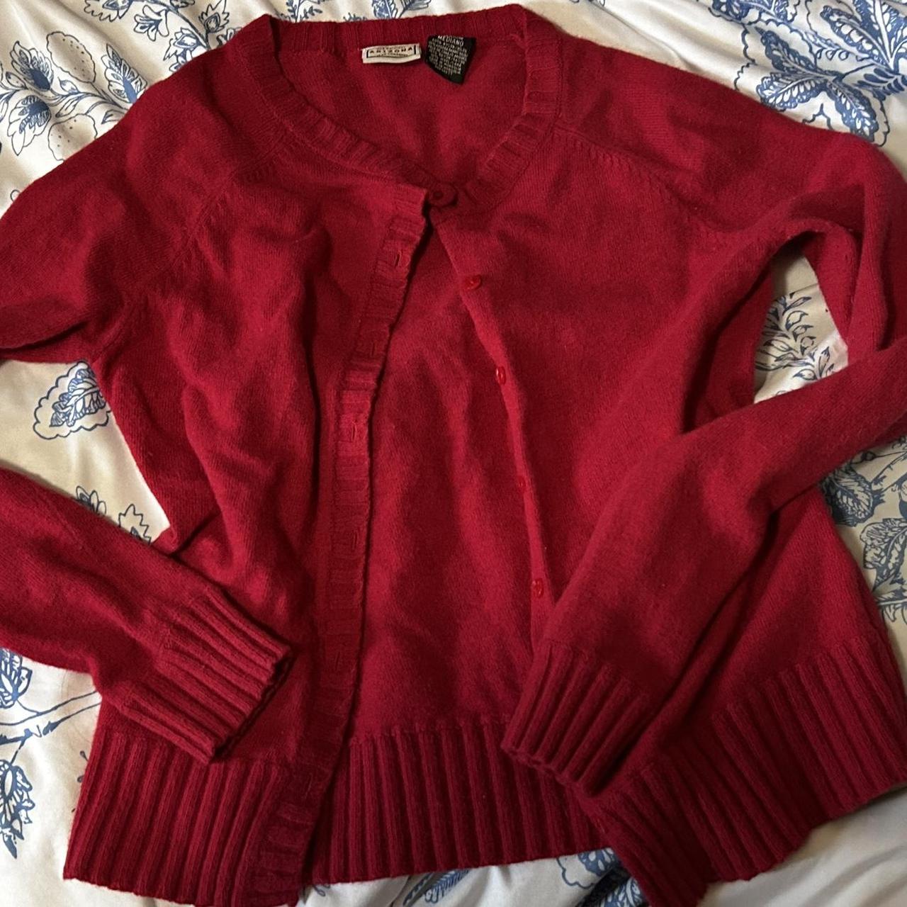 Red trendy cardigan (fits like an xs, labeled... | Depop