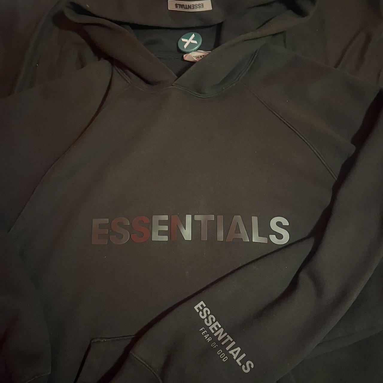 Essentials hoodie all black size M - Depop