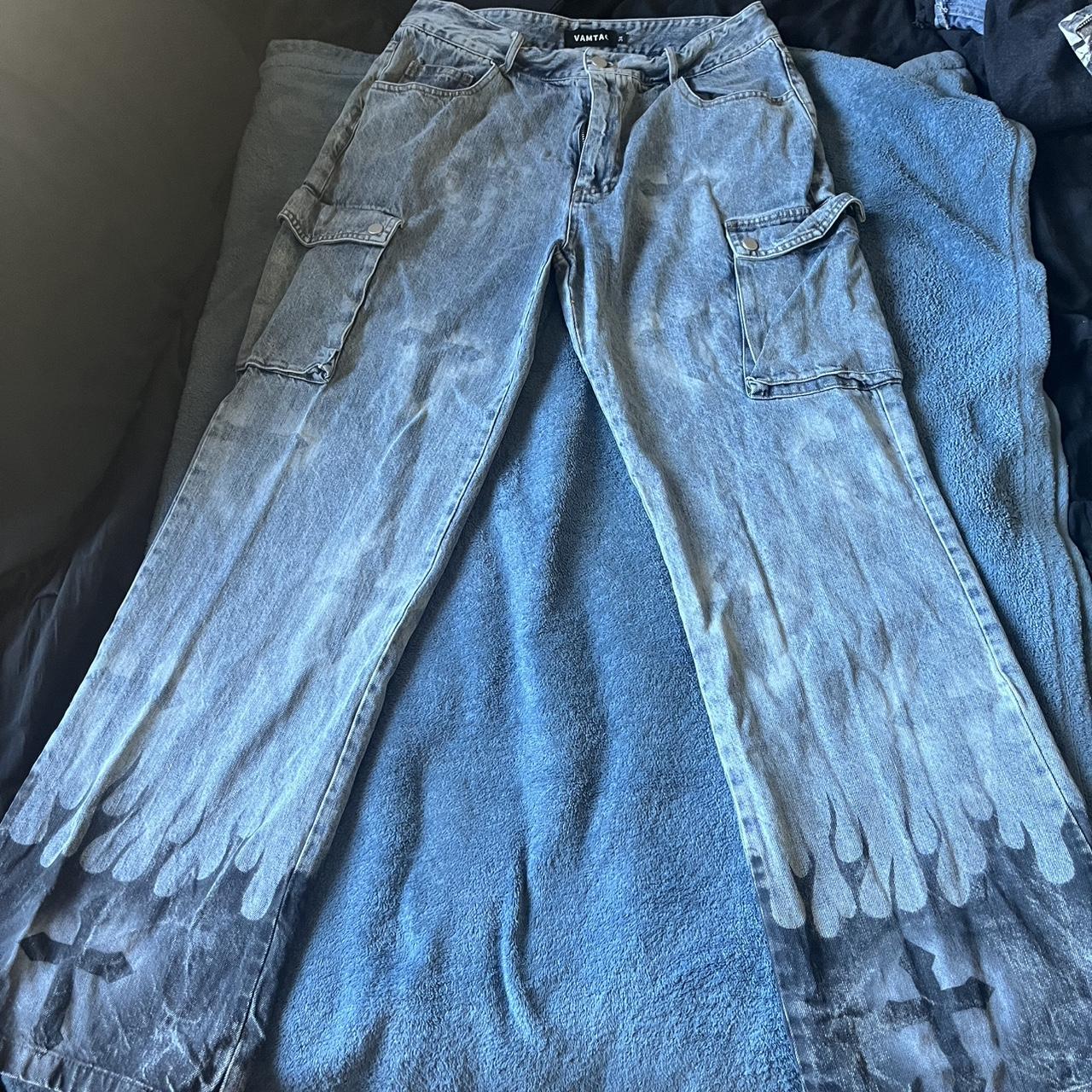 OPIUM CROSS style denim!!! Crazy design!! 34X32... - Depop