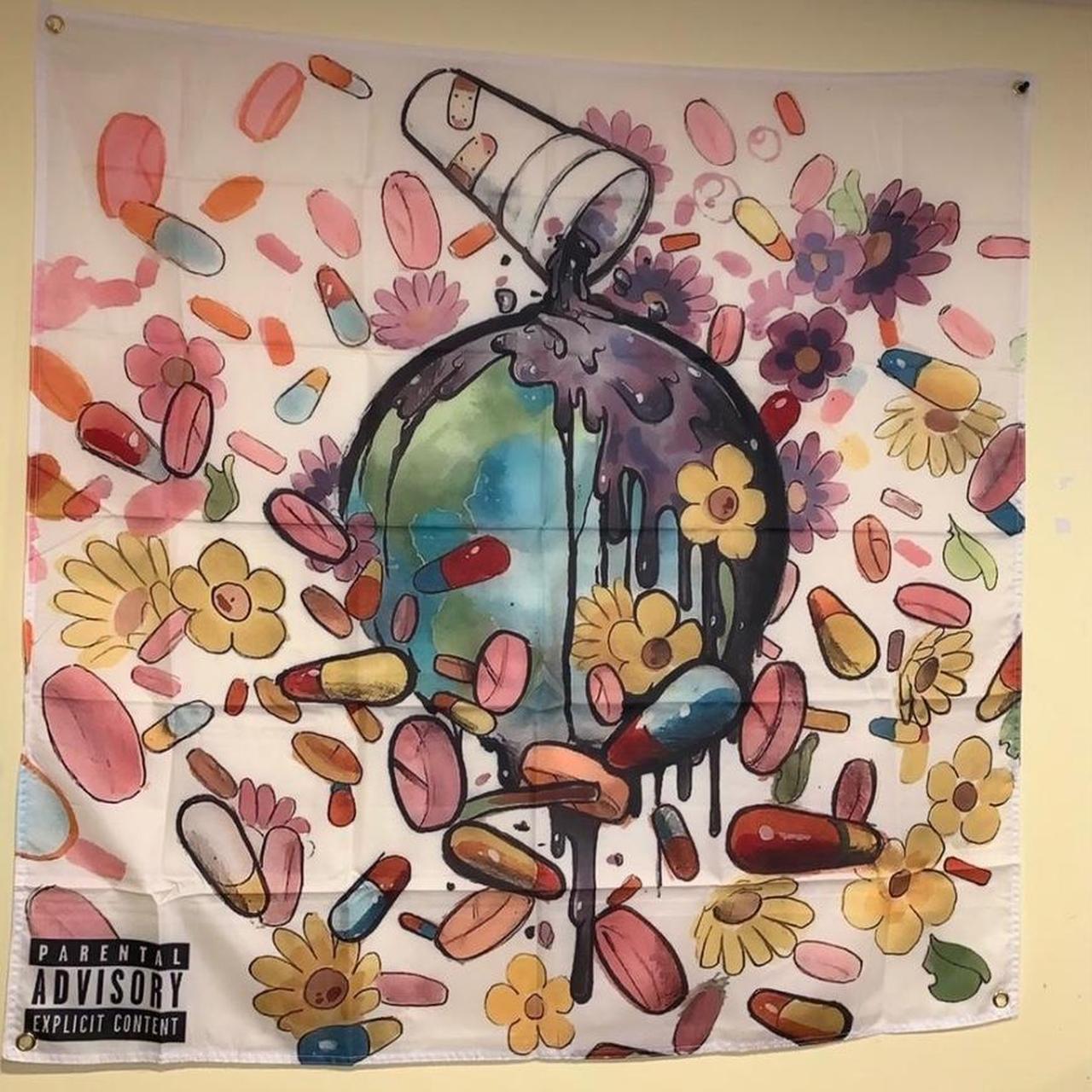 Juice Wrld “Wrld on drugs” tapestry 3.5ft x... - Depop