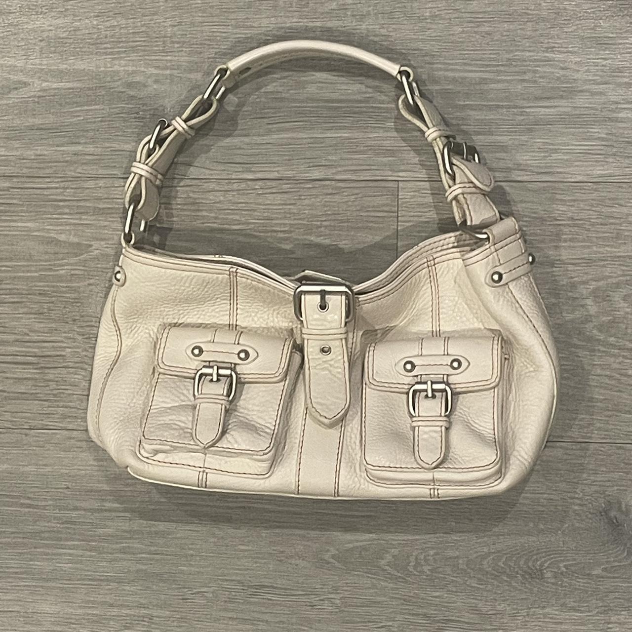 Vintage y2k Ri2k white cream shoulder slouchy hobo... | Depop