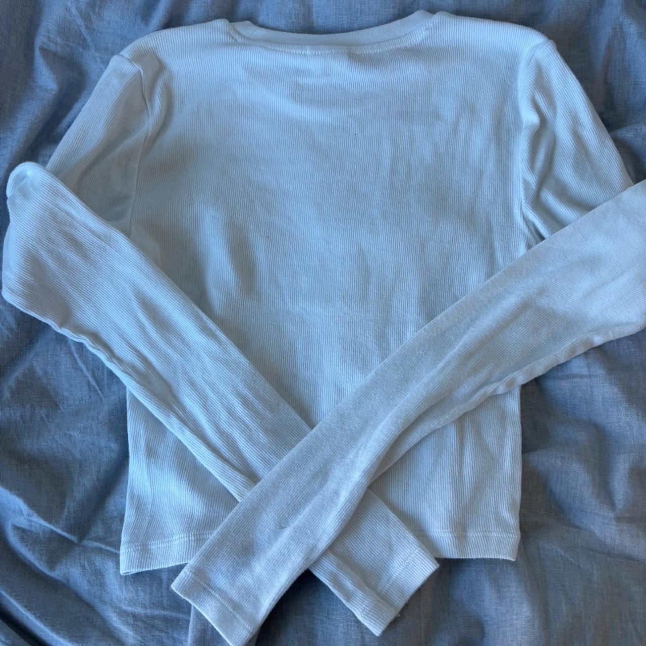 TNA white crop long sleeve size xs | Depop