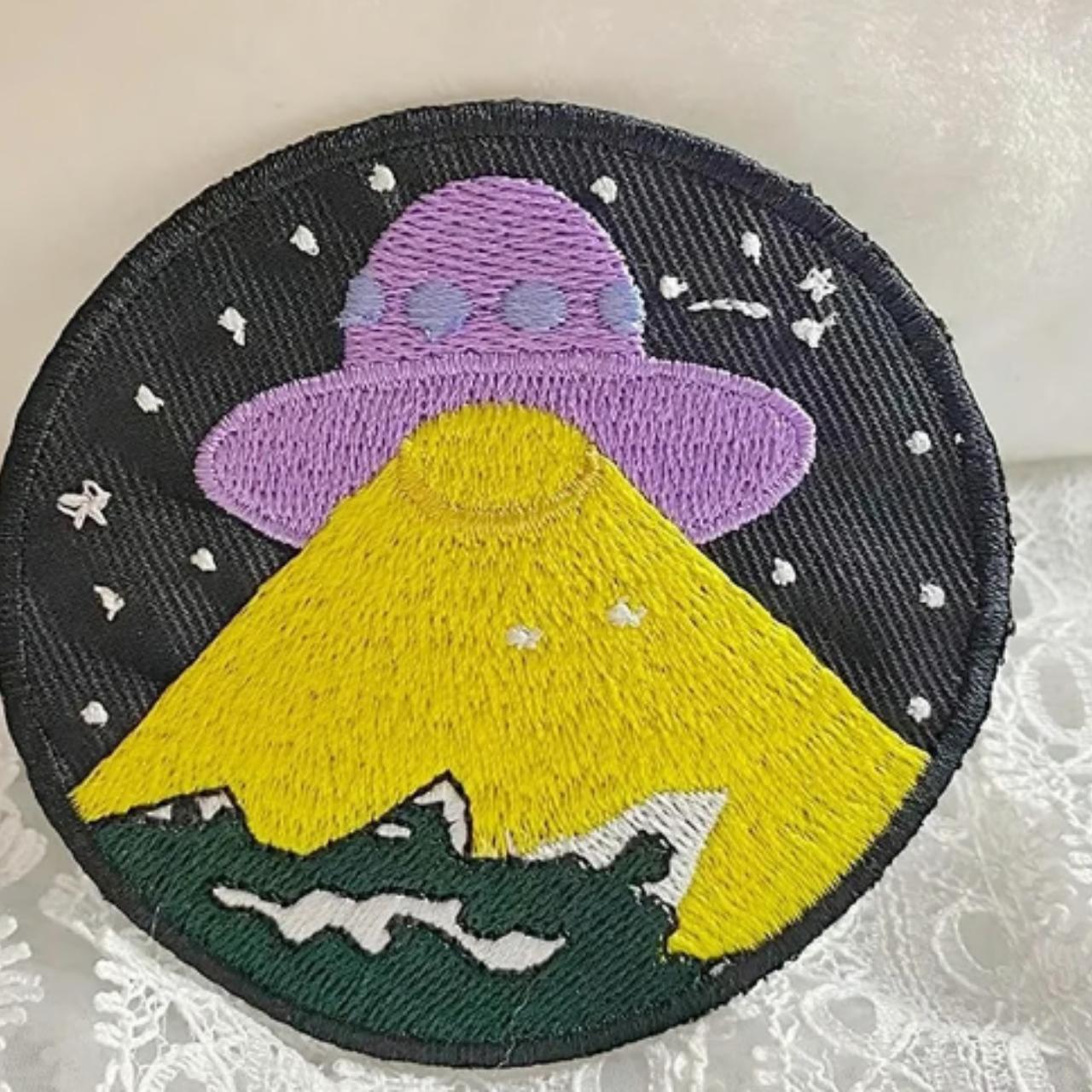 Iron on patch UFO spaceship -A Brand... - Depop