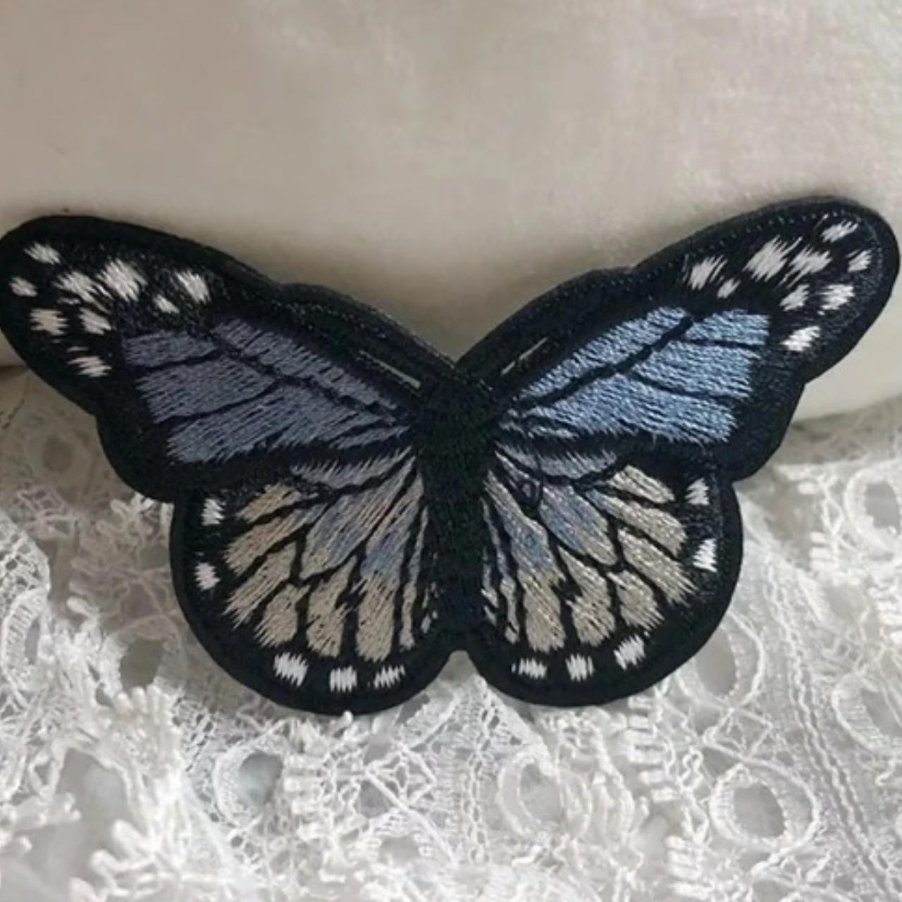 Iron on Patch Blue butterfly Brand new Measurement:... - Depop