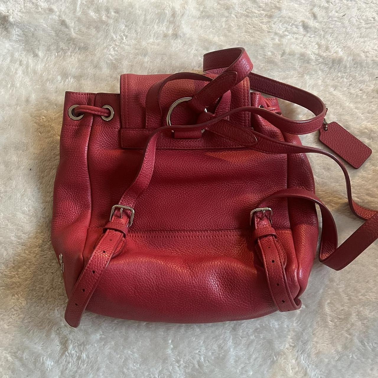 Red Leather Coach Bag. This small yet striking... - Depop