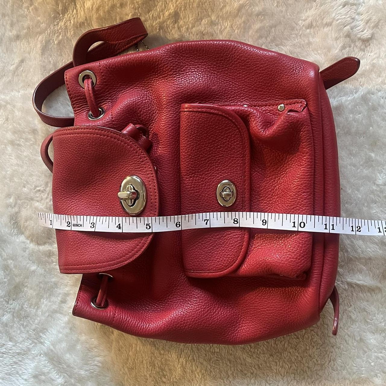 Red Leather Coach Bag. This small yet striking... - Depop