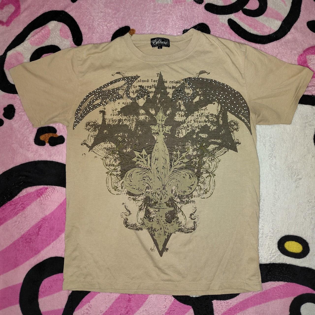 Cream Colored Y2k Mcbling Culture Shirt Is missing... - Depop