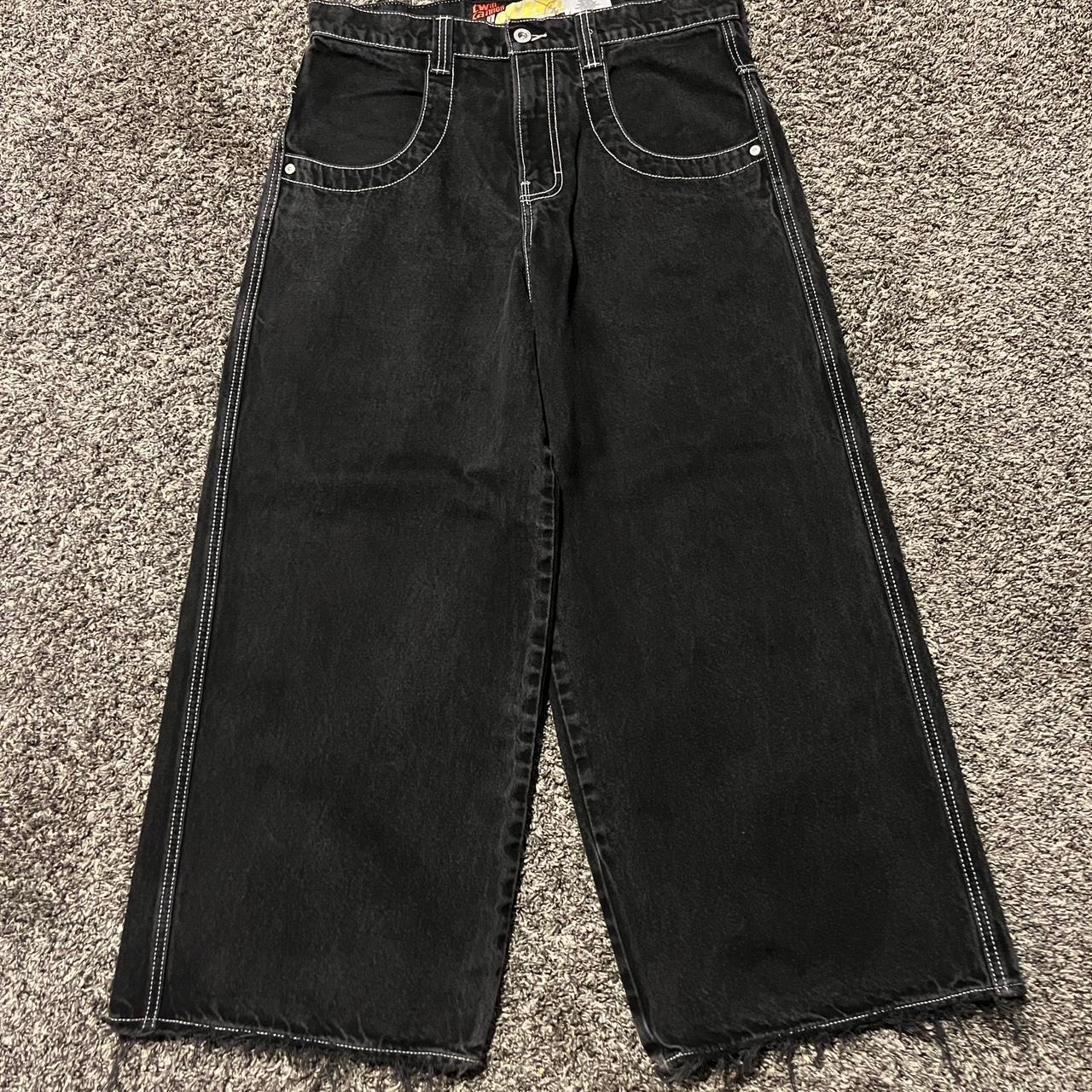 JNCO Men's Jeans Black jncos cut only n inch off so... - Depop