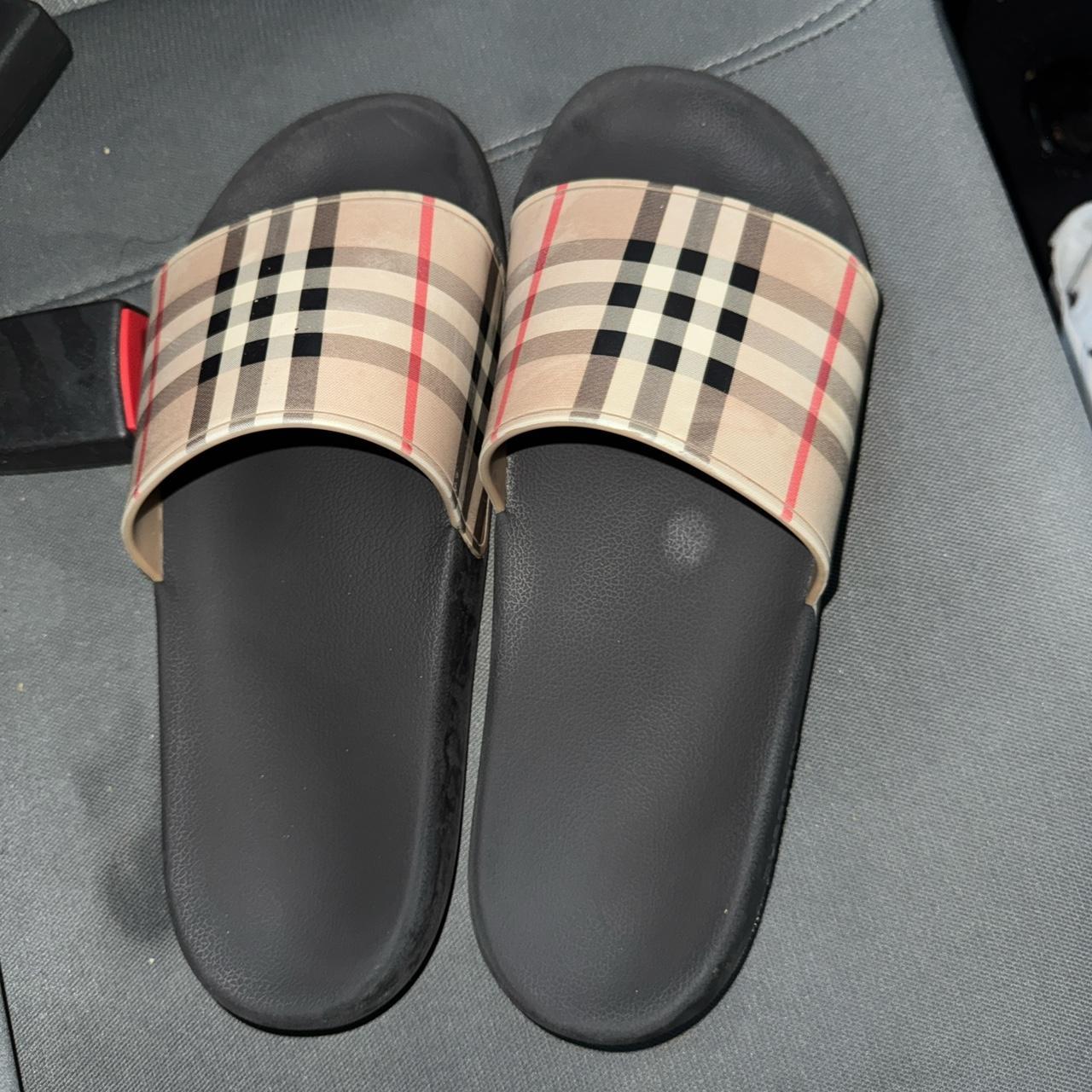 burberry slides, worn a couple times - Depop