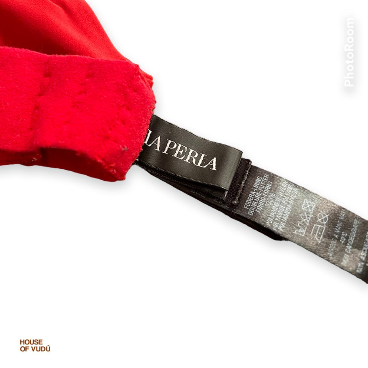 La Perla Women's Red and Cream Bra | Depop