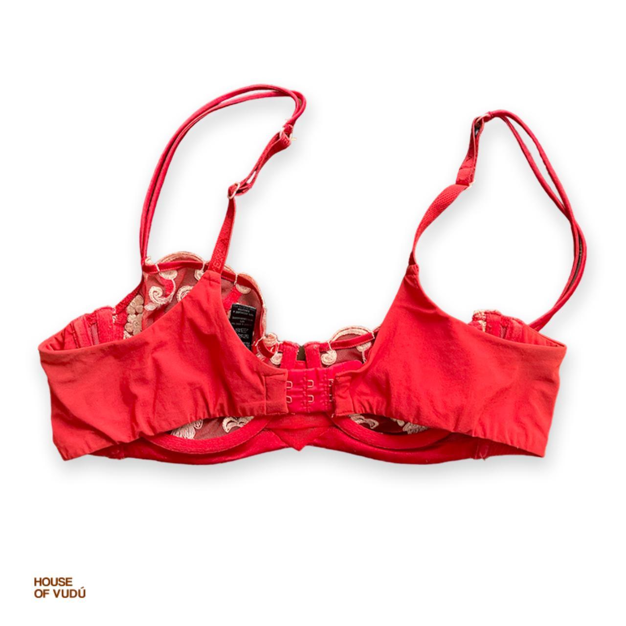 La Perla Women's Red and Cream Bra | Depop