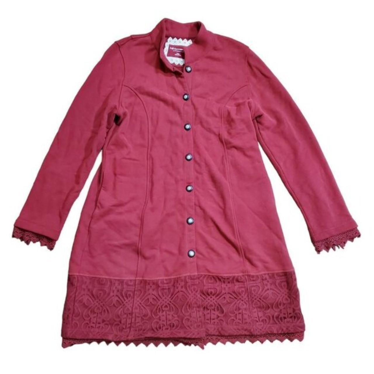 Soft Surroundings Chelsea Jacket Womens Red Lace... - Depop