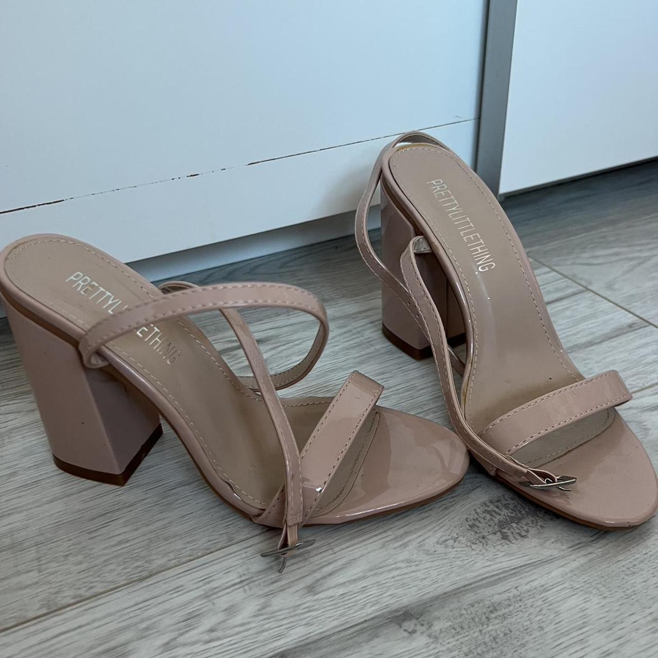 Pretty little thing nude pink block heels 👠 worn... - Depop
