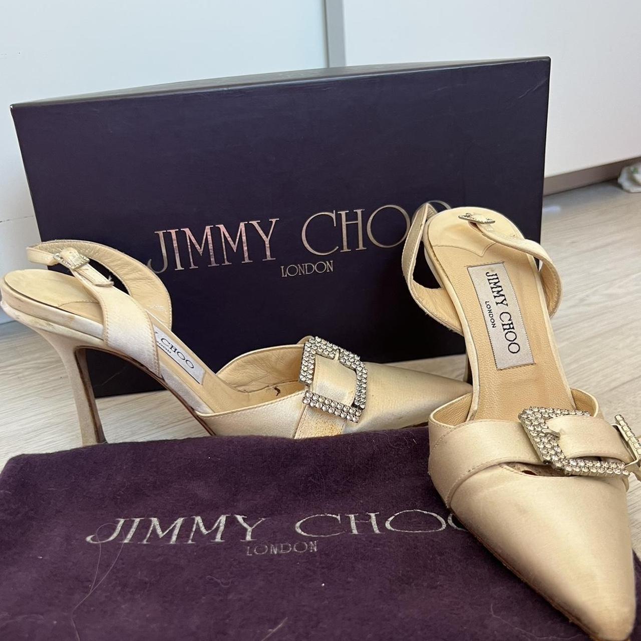 Jimmy Choo gold pointed toe heels 👠 vintage and a... | Depop