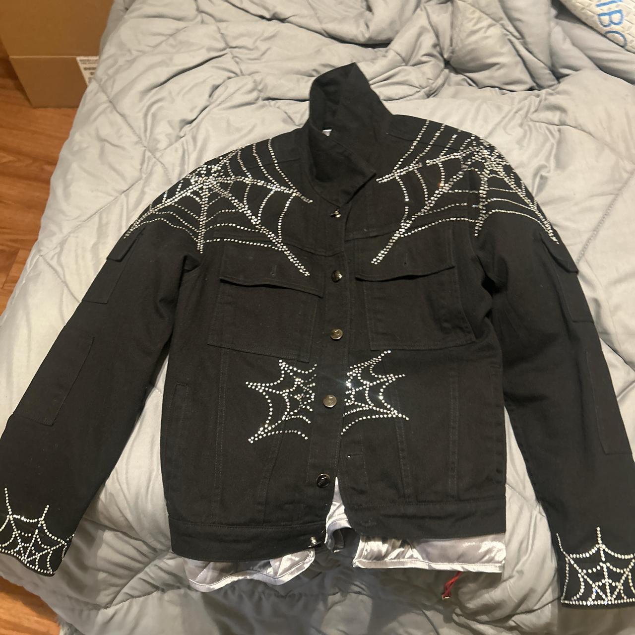 Sp5der rhinestone vest will ship next day size S | Depop