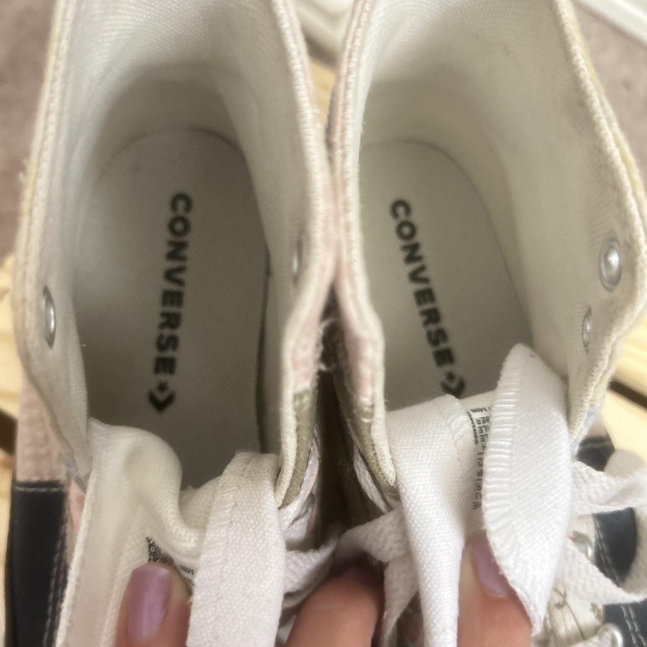 Unique patchwork pattern Converse high top - size... | Depop