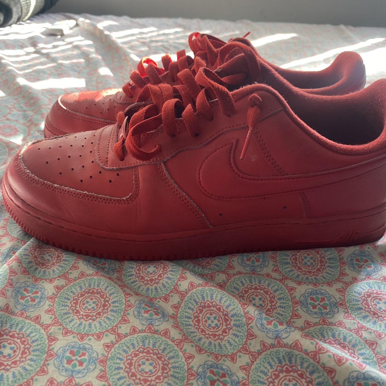 Nike Air Force 1 red trainers #sneakers Open to... | Depop