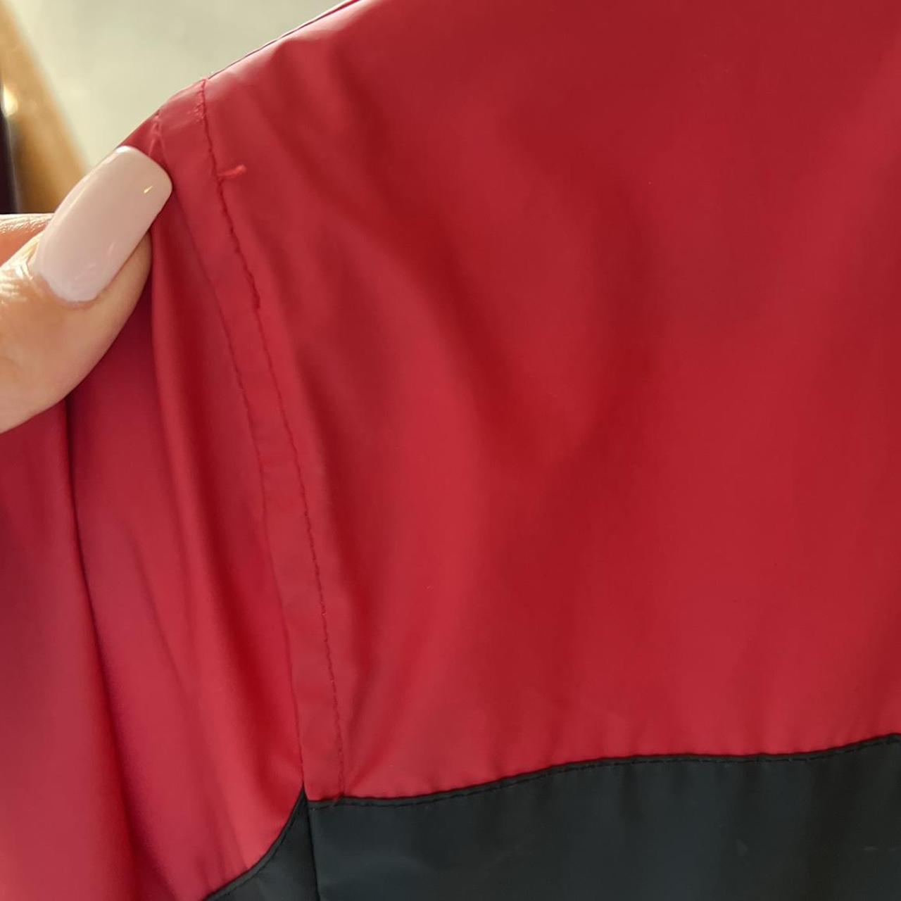 GUESS RED black large Logo Windbreaker zip up... - Depop