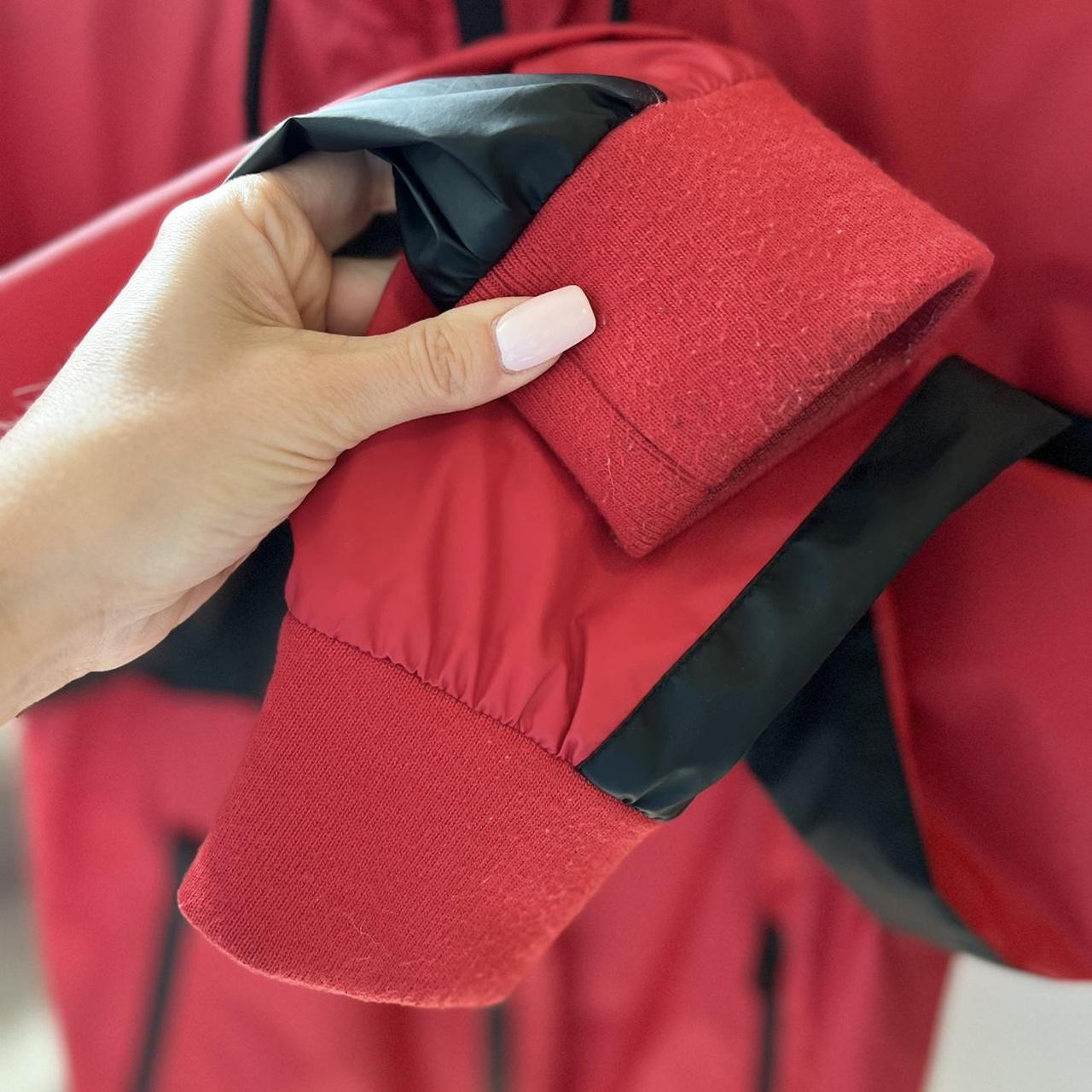 GUESS RED black large Logo Windbreaker zip up... - Depop