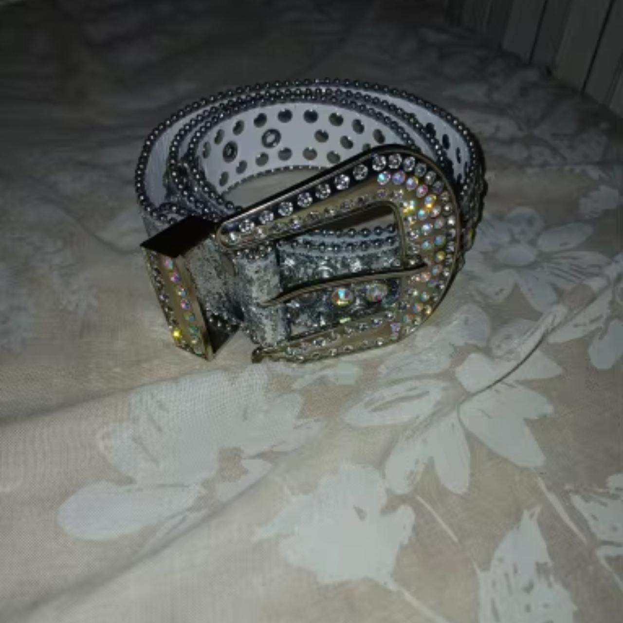 Silver Rhinestone belt Size is 105 cm Item is brand... | Depop