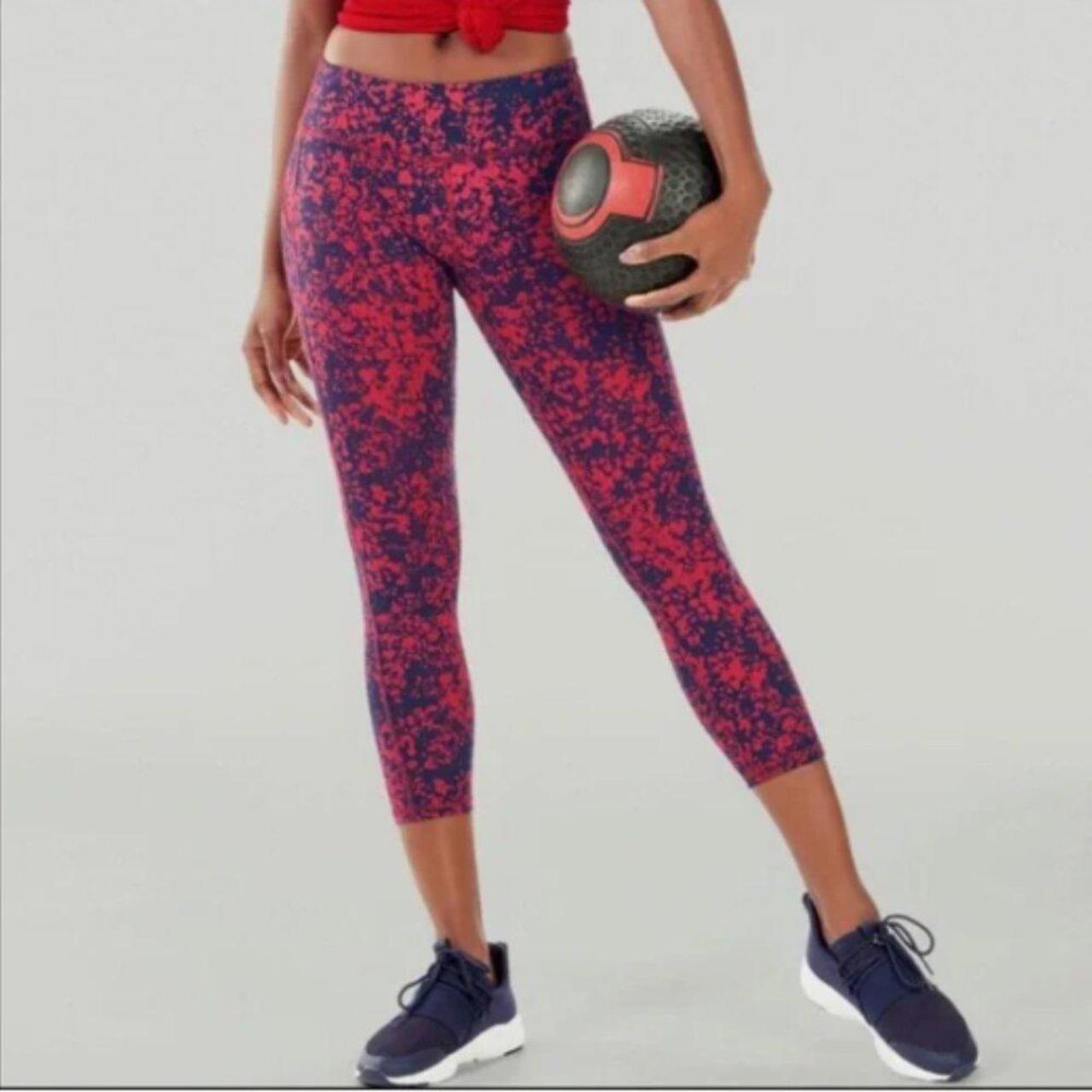 Fabletics Red High waisted Cropped leggings... | Depop
