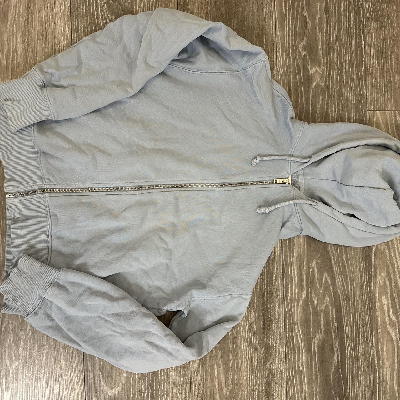 Aritzia Light Blue Zip-Up size 2 asking for $50,... - Depop