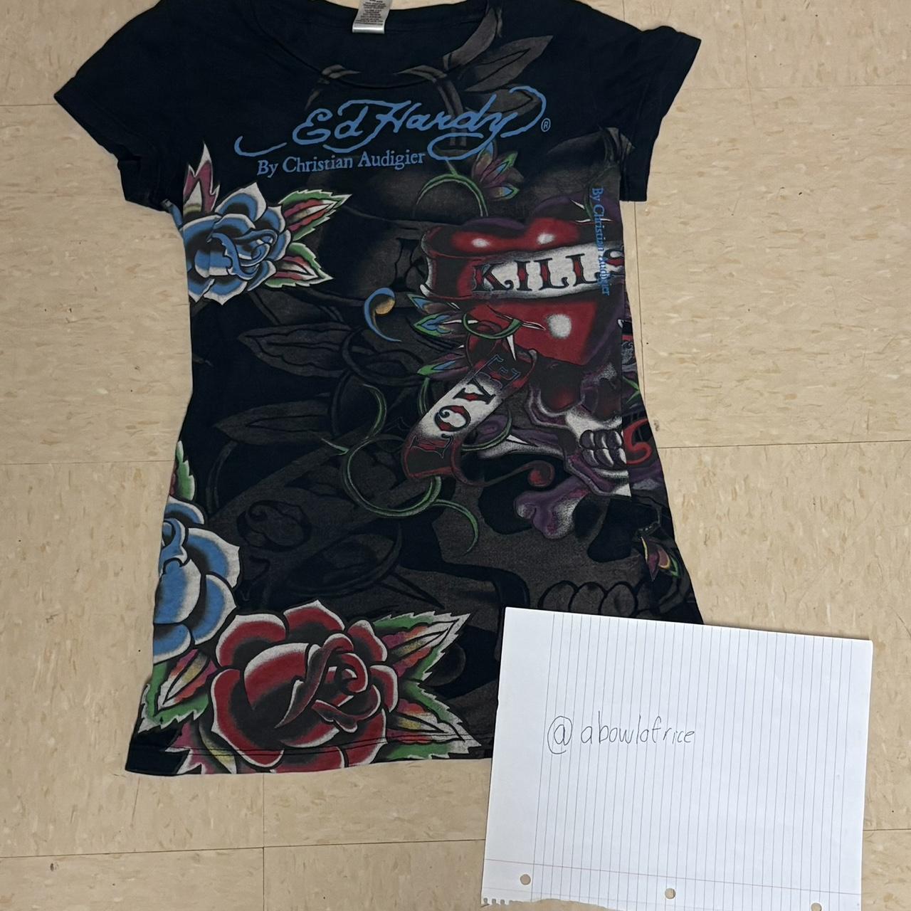 Ed Hardy Baby Tee Christian Audigier Era Size S... | Depop