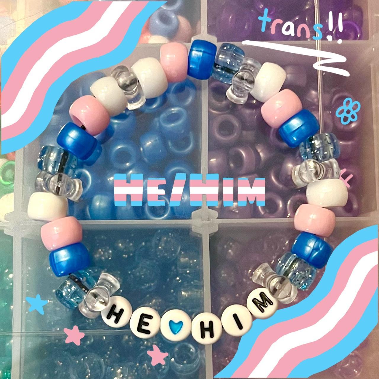 He/Him Trans Pride Kandi Bracelet #kandi #transmasc... | Depop