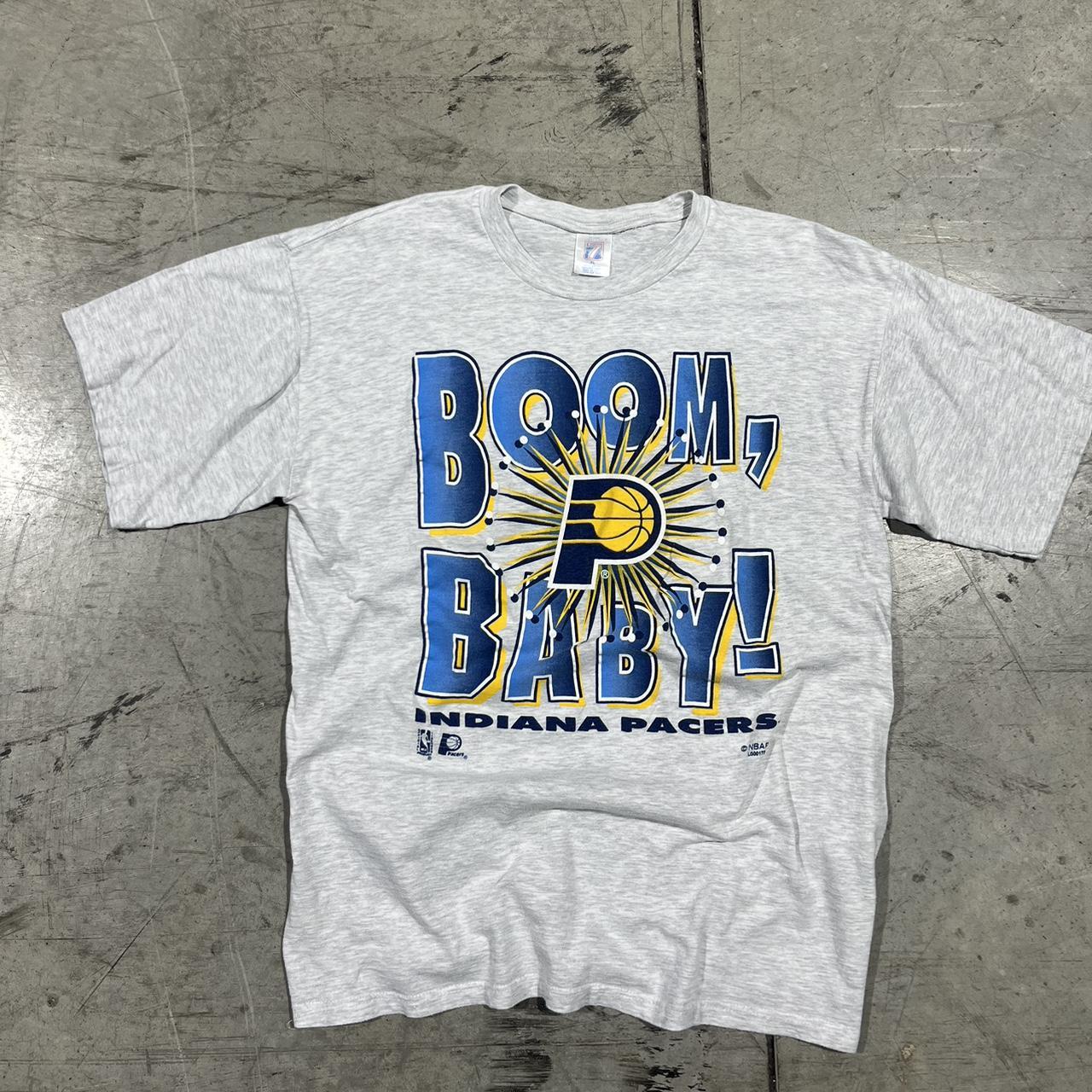 90s LOGO 7 INDIANA PACERS “BOOM, BABY!” GRAPHIC... - Depop