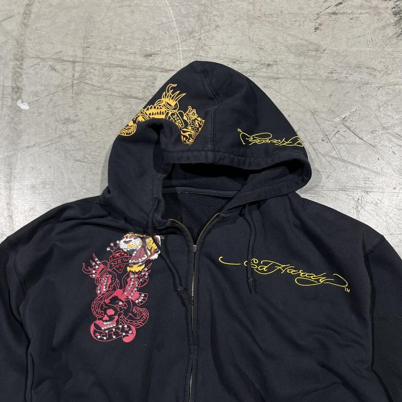 ED HARDY FULL ZIP EMBROIDERED/GRAPHIC... - Depop