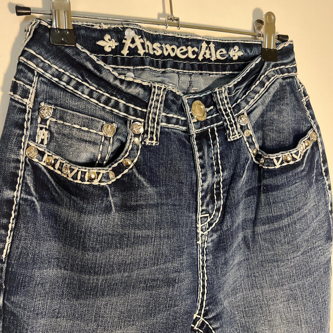 Cross bedazzled bootcut jeans - brand answer me -... | Depop