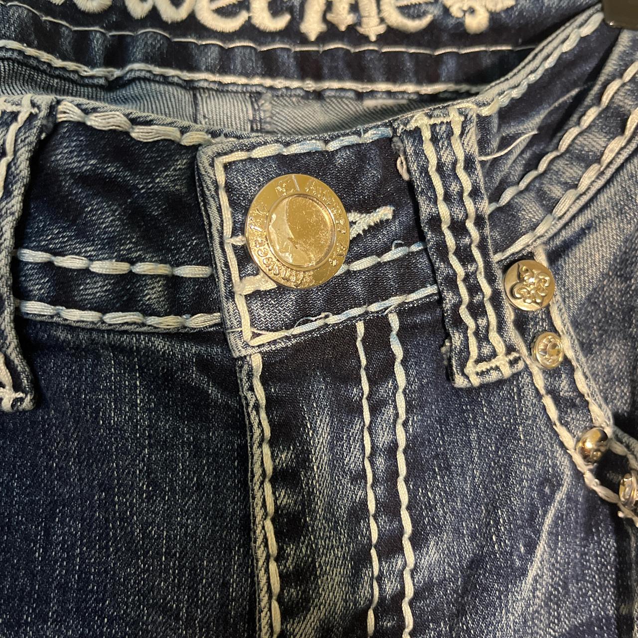 Cross bedazzled bootcut jeans - brand answer me -... | Depop