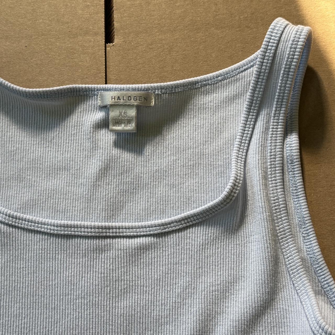light blue 90s ribbed tank top by halogen. angelic.... | Depop