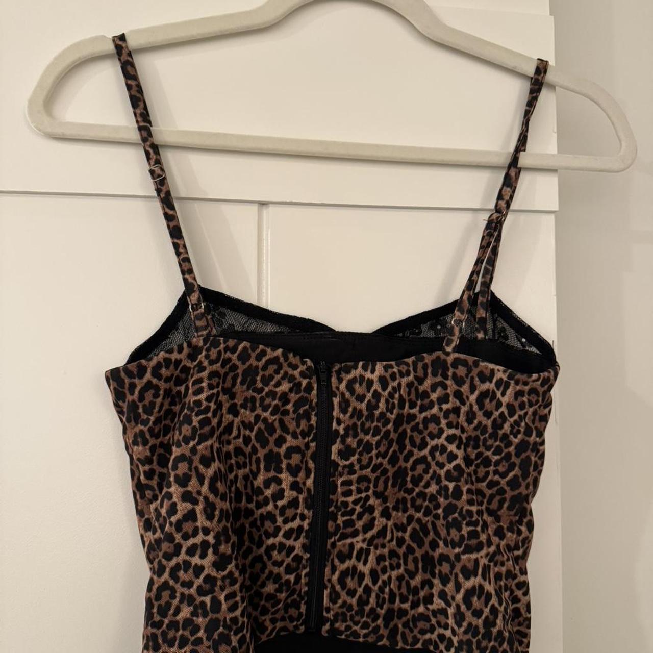 Edikted Edin Leopard Print Mesh Bra Top - XS Turn... | Depop