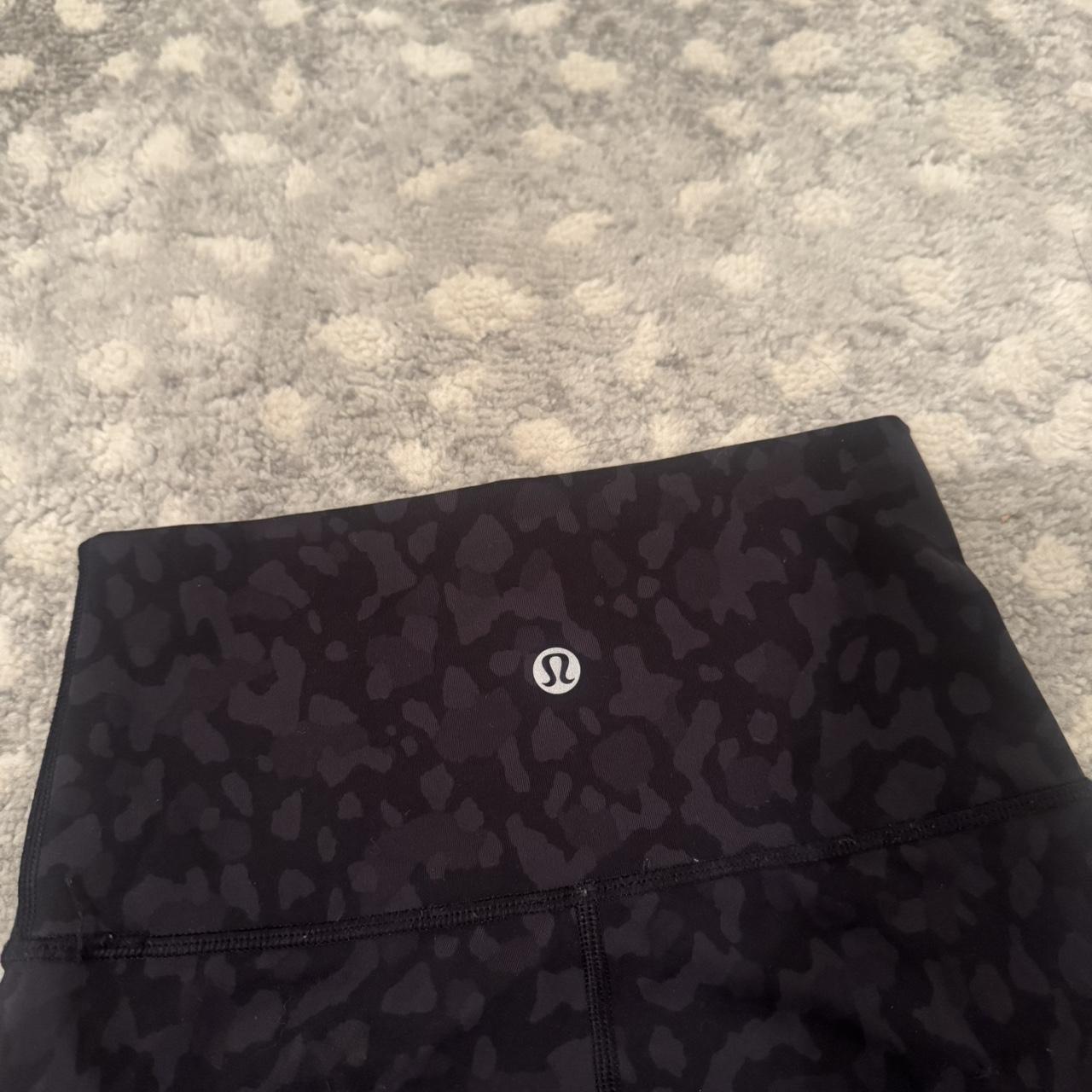 Black leopard print Lululemon leggings size 0 25’... | Depop