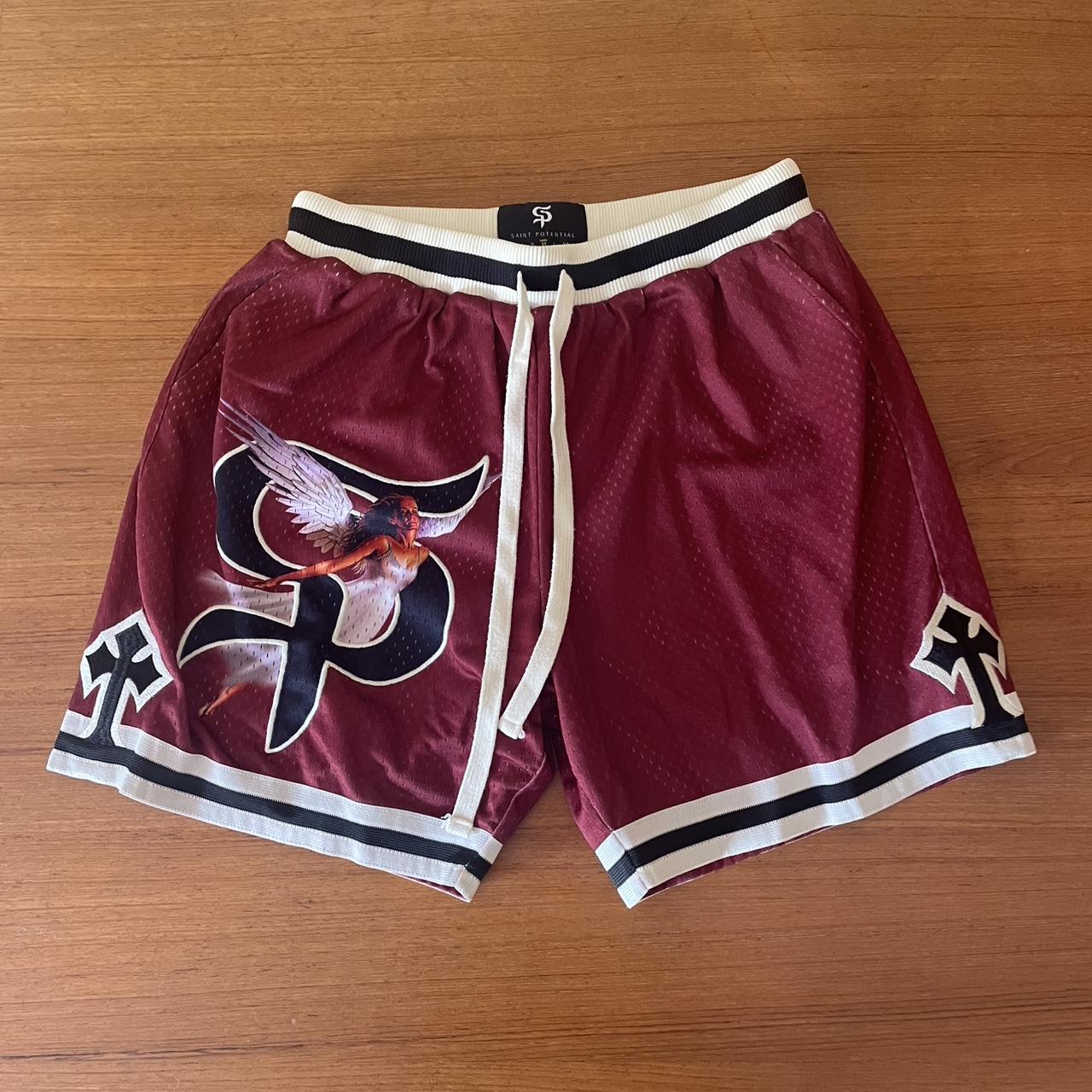 Saint potential mesh basketball shorts red only... | Depop