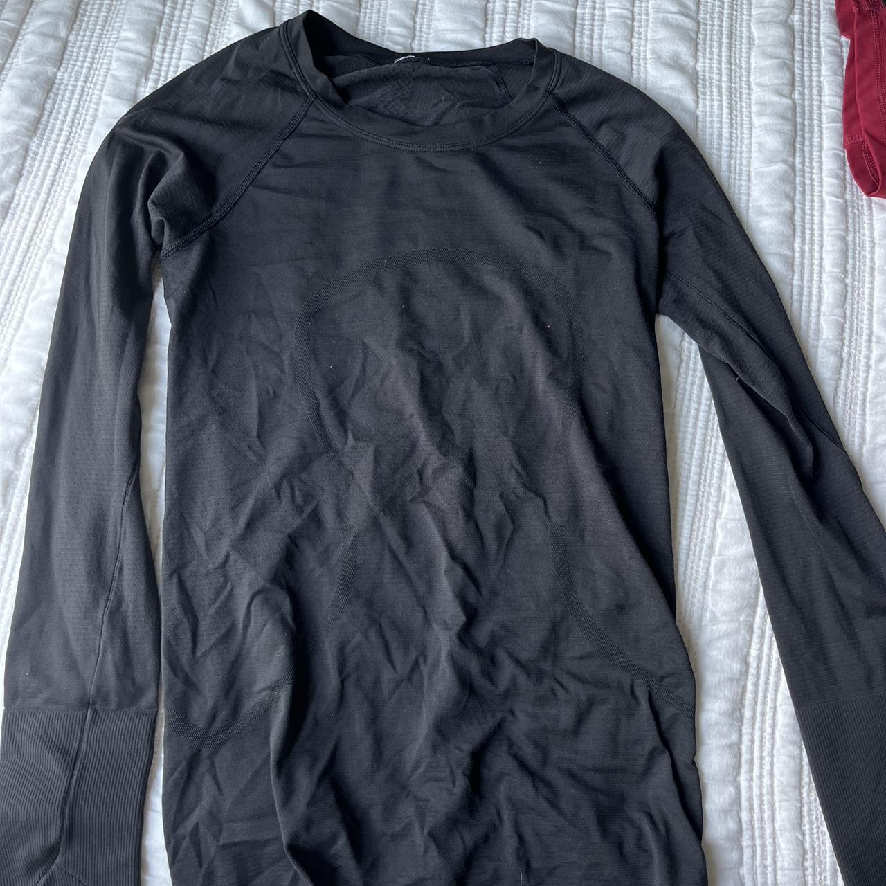 Size 4 Lululemon swiftly tech black long sleeve shirt - Depop